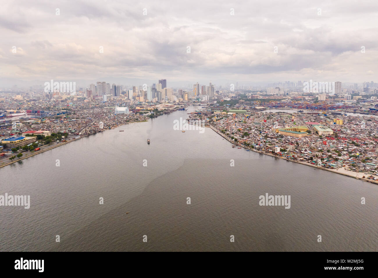 Cityscape Manila. Residential areas and business center in the city ...