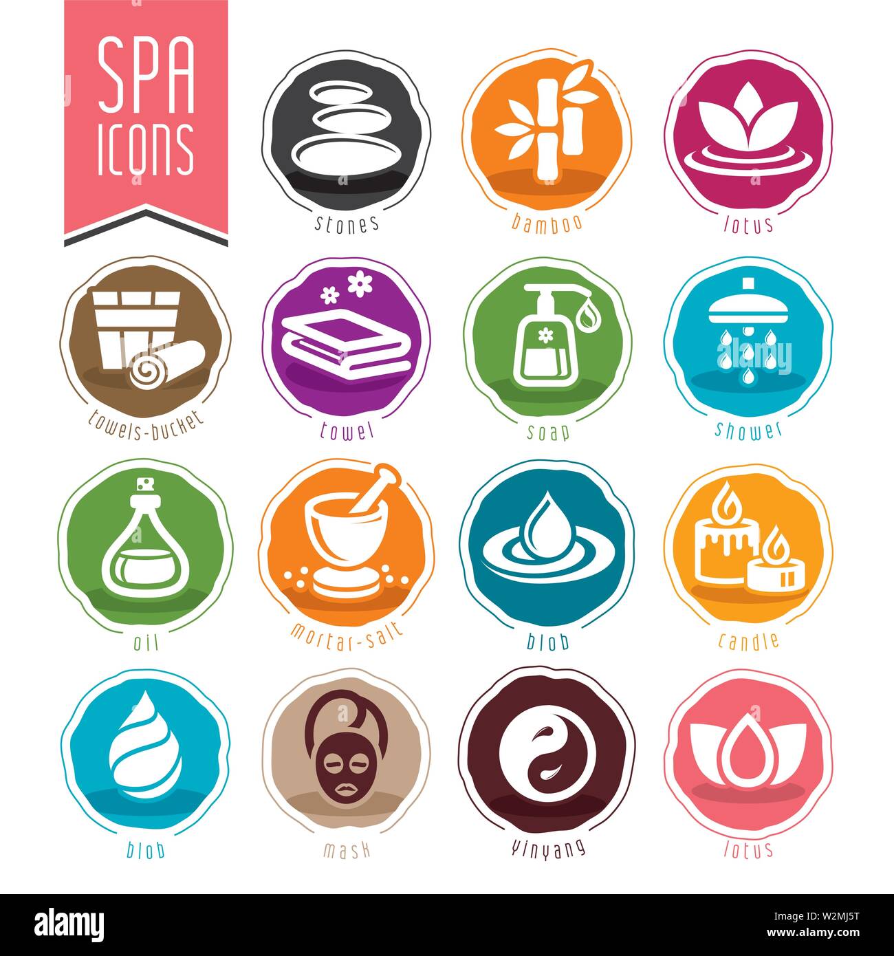 Spa icon set Stock Vector Image & Art - Alamy