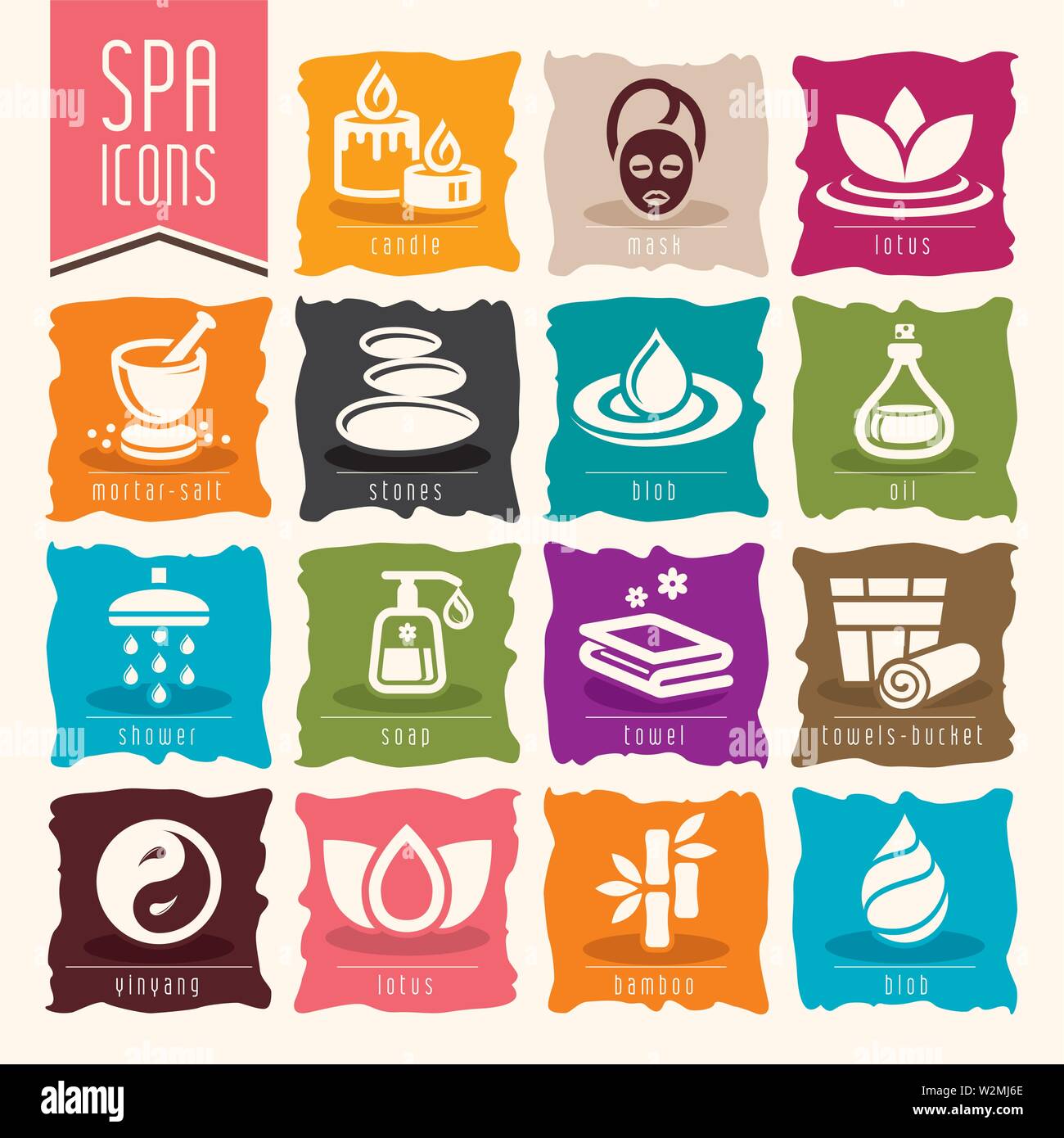 Spa icon set Stock Vector Image & Art - Alamy