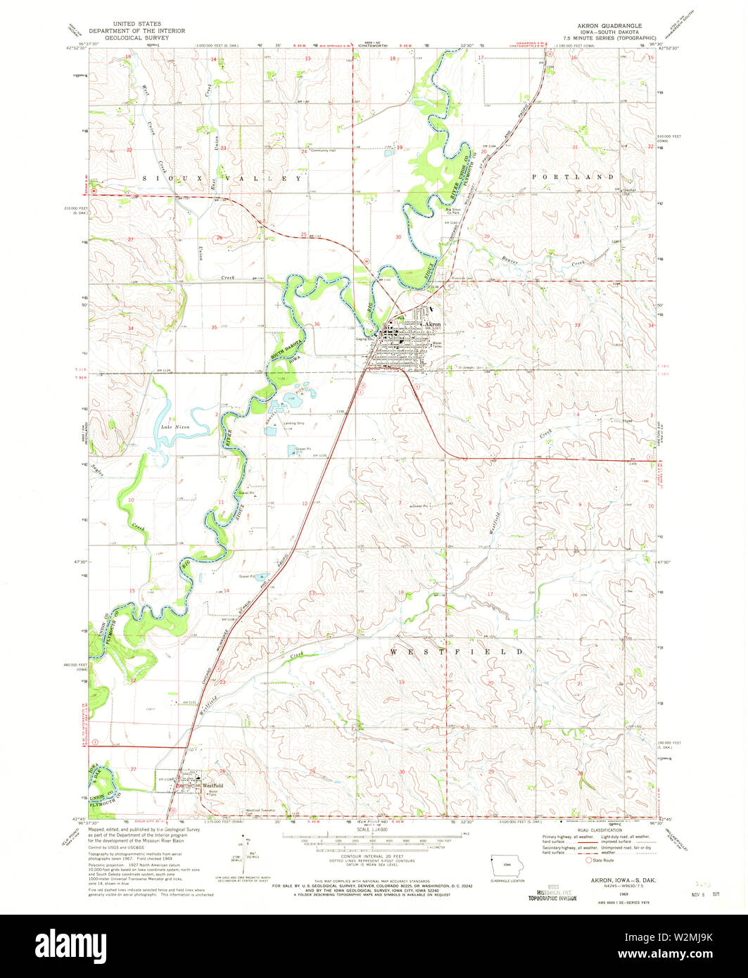 Akron iowa map hi-res stock photography and images - Alamy