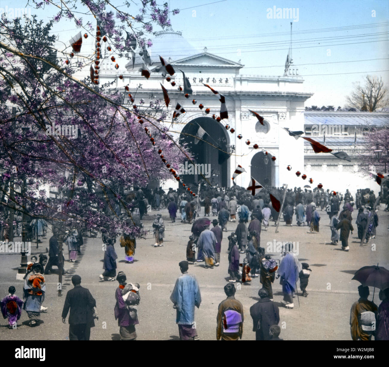 [ 1900s Japan - Tokyo Industrial Exhibition ] — Entrance gate at the ...
