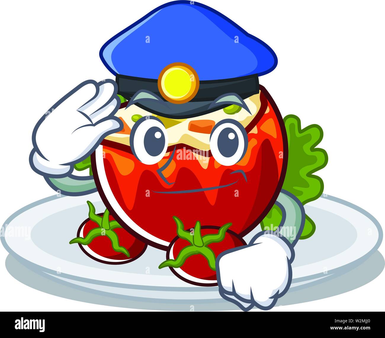 Police stuffed tomatoes put on character plates Stock Vector Image ...