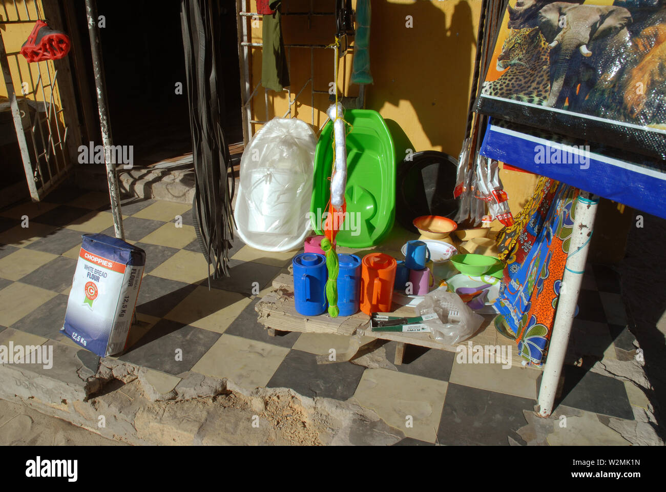 Goods stall, Mwandi, Zambia, Africa Stock Photo - Alamy