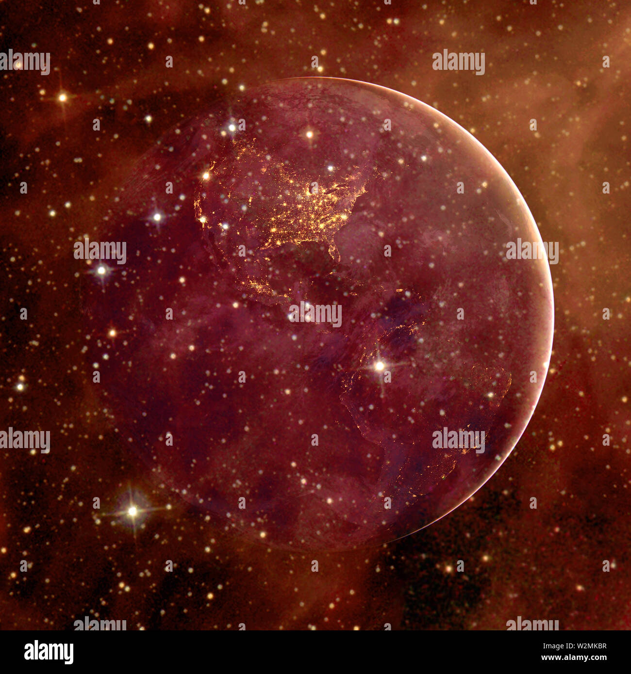 Beautiful view of earth from space. Elements of this image furnished by ...