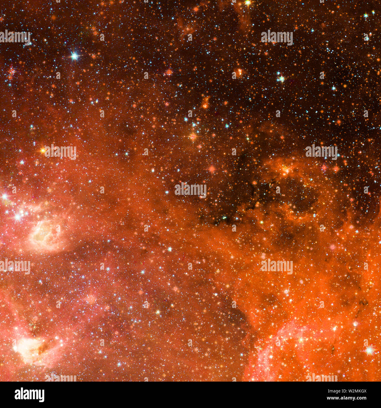 Universe scene with planets, stars and galaxies in outer space ...