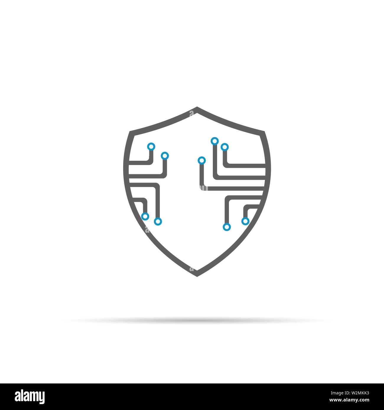 Cyber security icon with shadow. Shield icon Stock Vector Image & Art ...