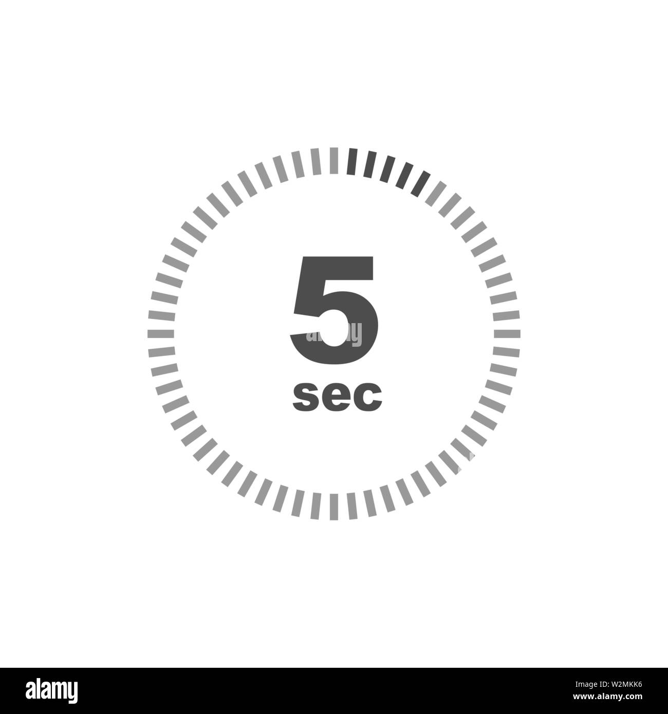 Timer 5 sec icon. Simple design. Vector eps10 Stock Vector Image & Art - Alamy