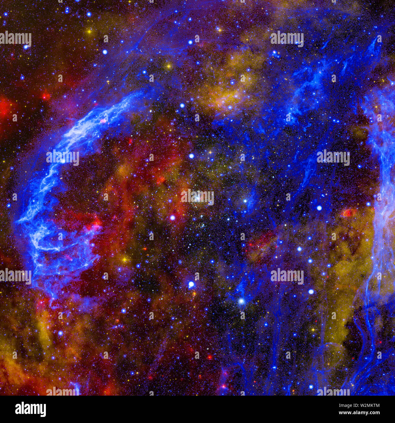 Universe scene with planets, stars and galaxies in outer space ...