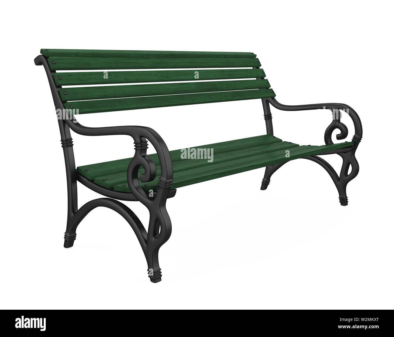 Wooden Park Bench Isolated Stock Photo - Alamy