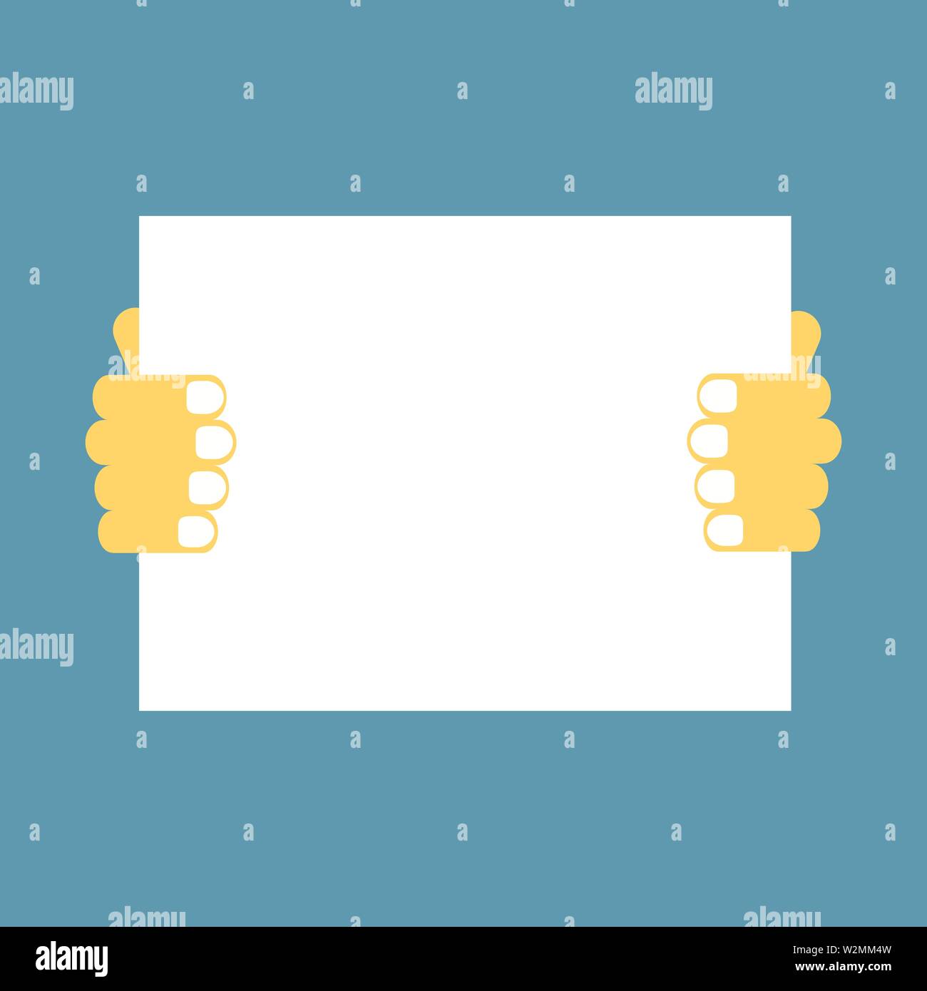 Hand holding paper banner icon. Vector eps10 Stock Vector Image & Art ...