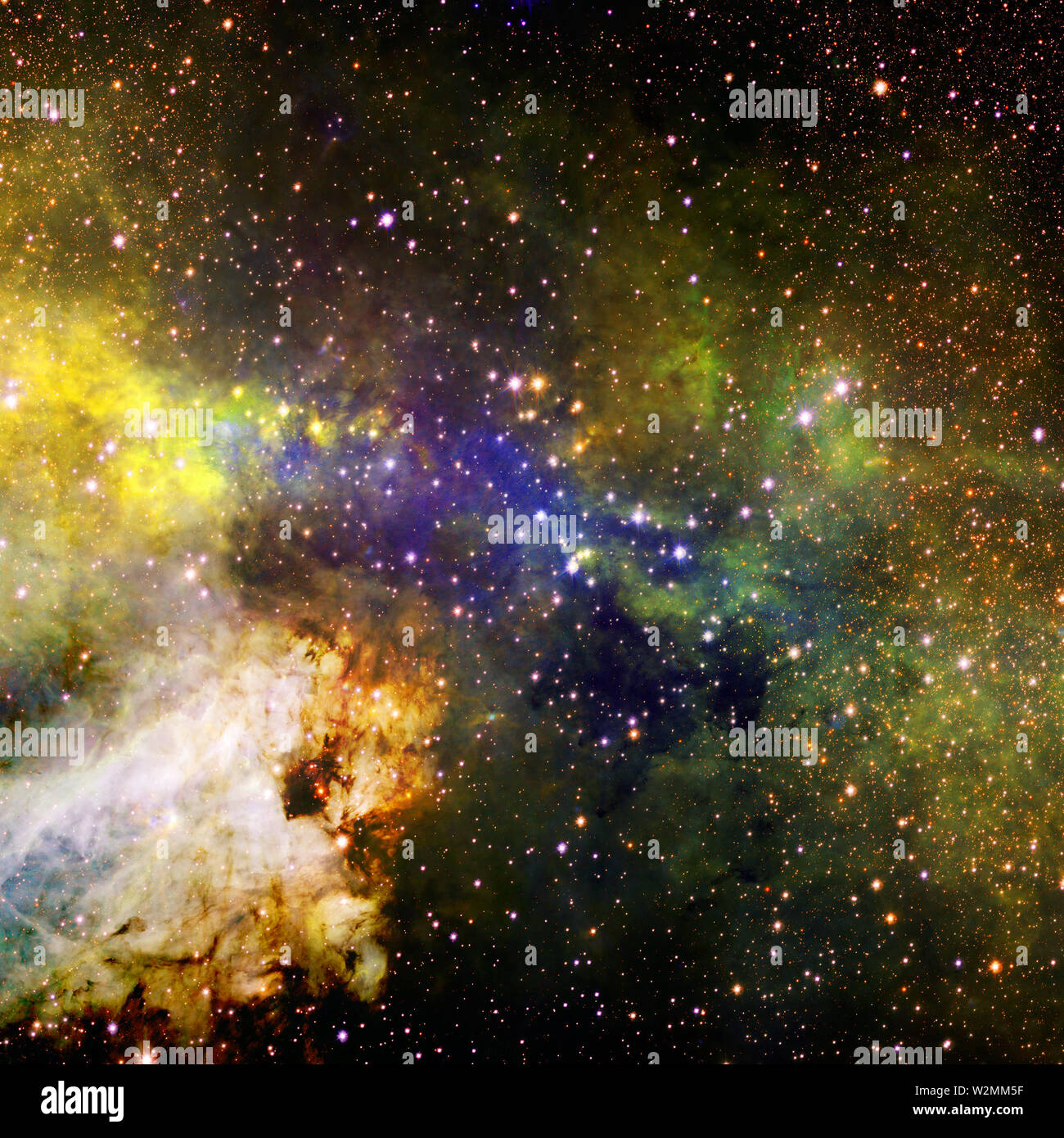 Universe scene with planets, stars and galaxies in outer space ...