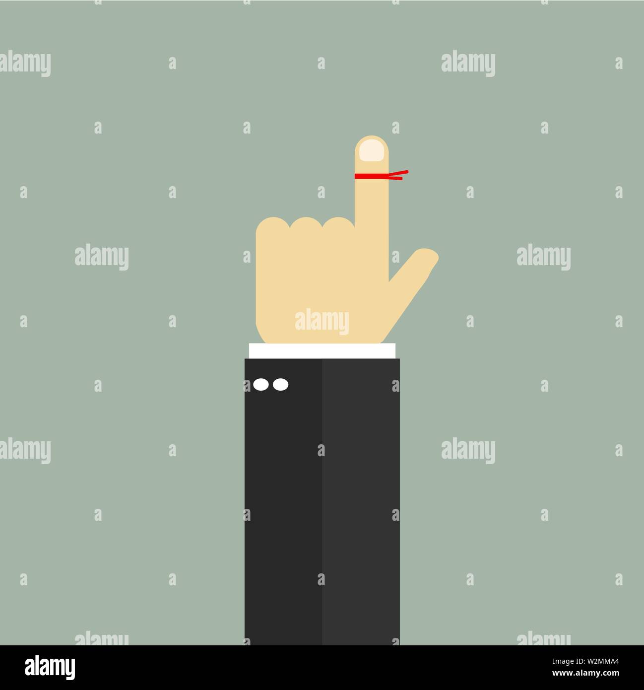 Reminder string poster. Hand and ribbon icon Stock Vector Image & Art ...