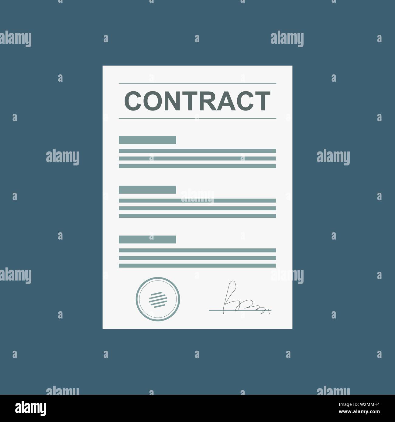 Contract document icon. flat style. Vector eps10 Stock Vector Image ...