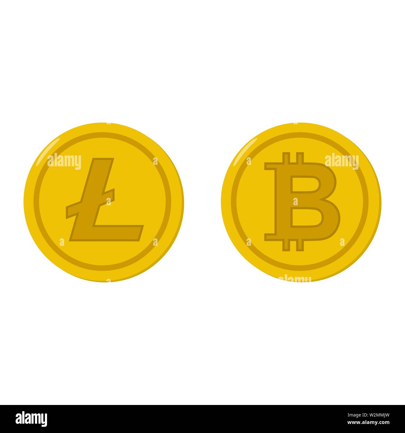 Bitcoin and litecoin coin icons set. Vector Stock Vector Image & Art ...
