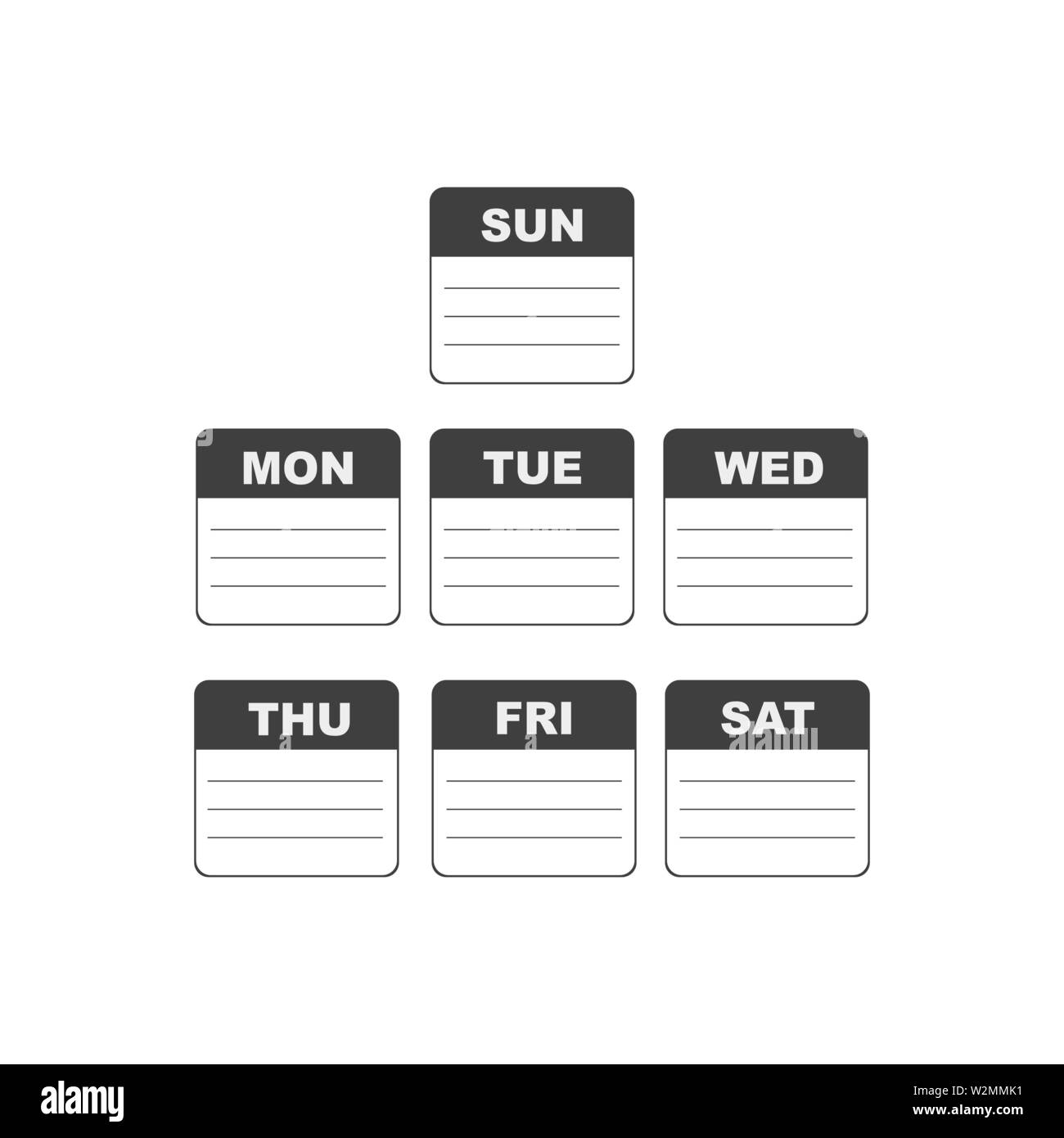 Calendar week planner with notes Stock Vector Image & Art - Alamy