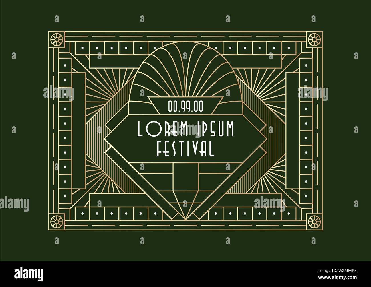 golden art deco banner design Stock Photo - Alamy