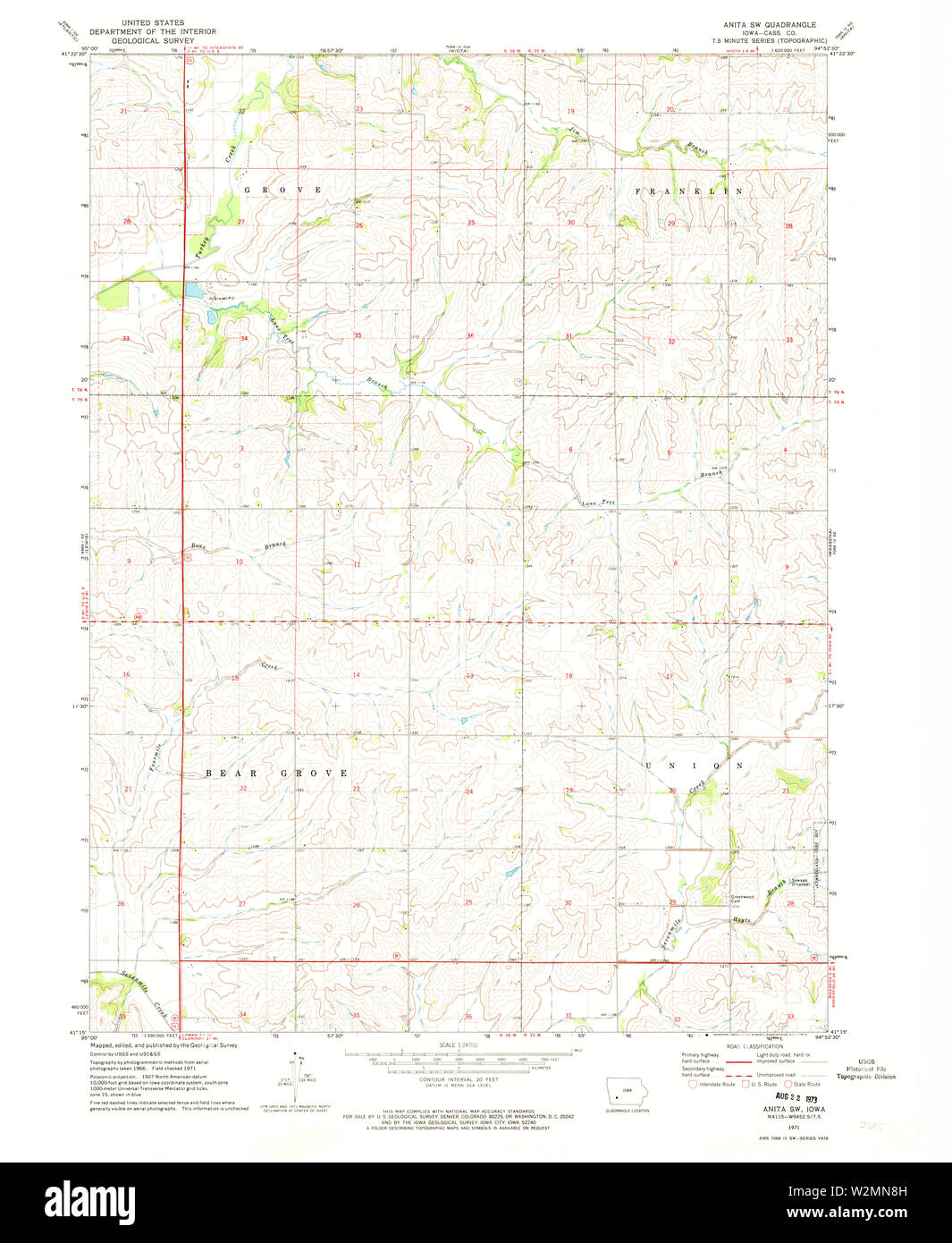 Anita iowa map hi-res stock photography and images - Alamy