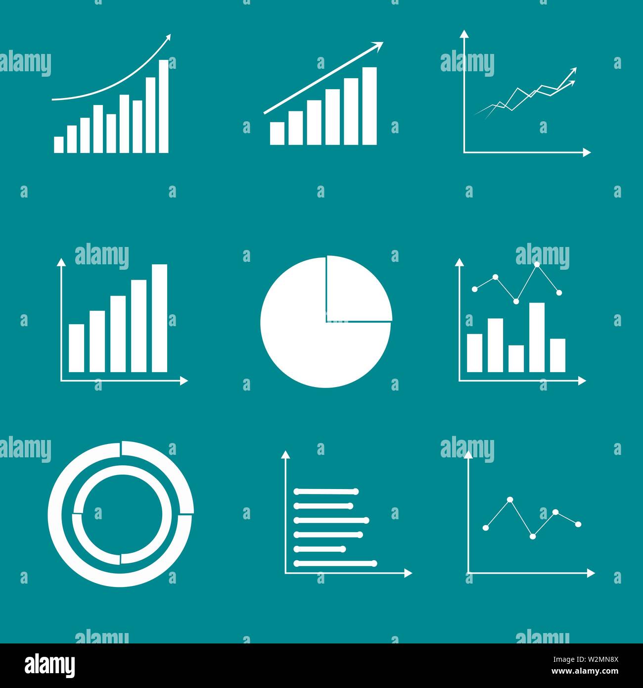 Graph icon concept. Financial business icons. Vector Stock Vector Image ...