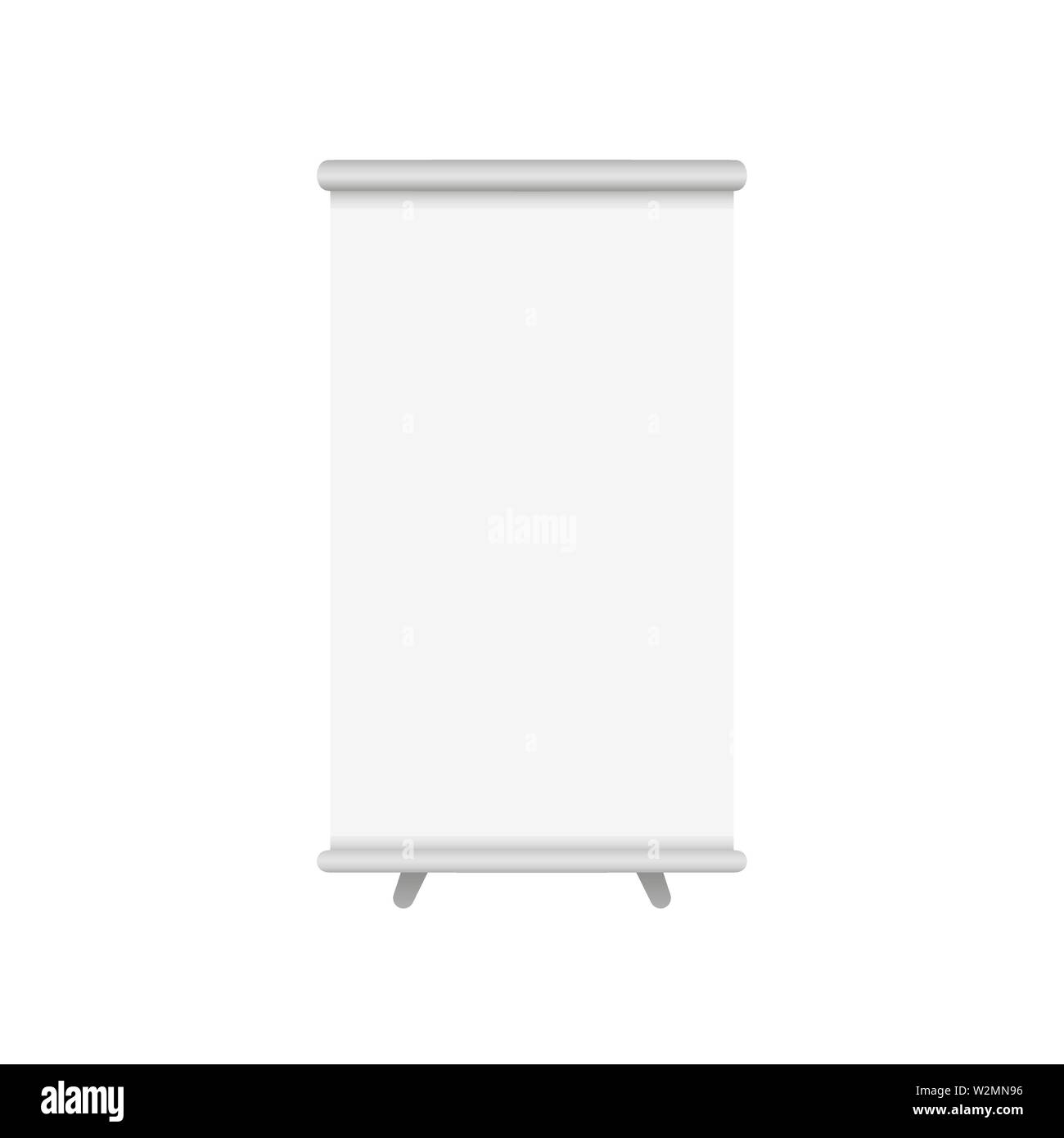 Roll up white banner. Vector background illustration Stock Vector Image ...