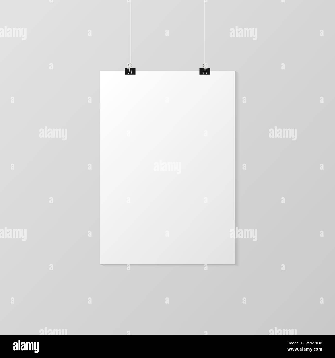 Poster banner white color isolated on background Stock Vector Image ...