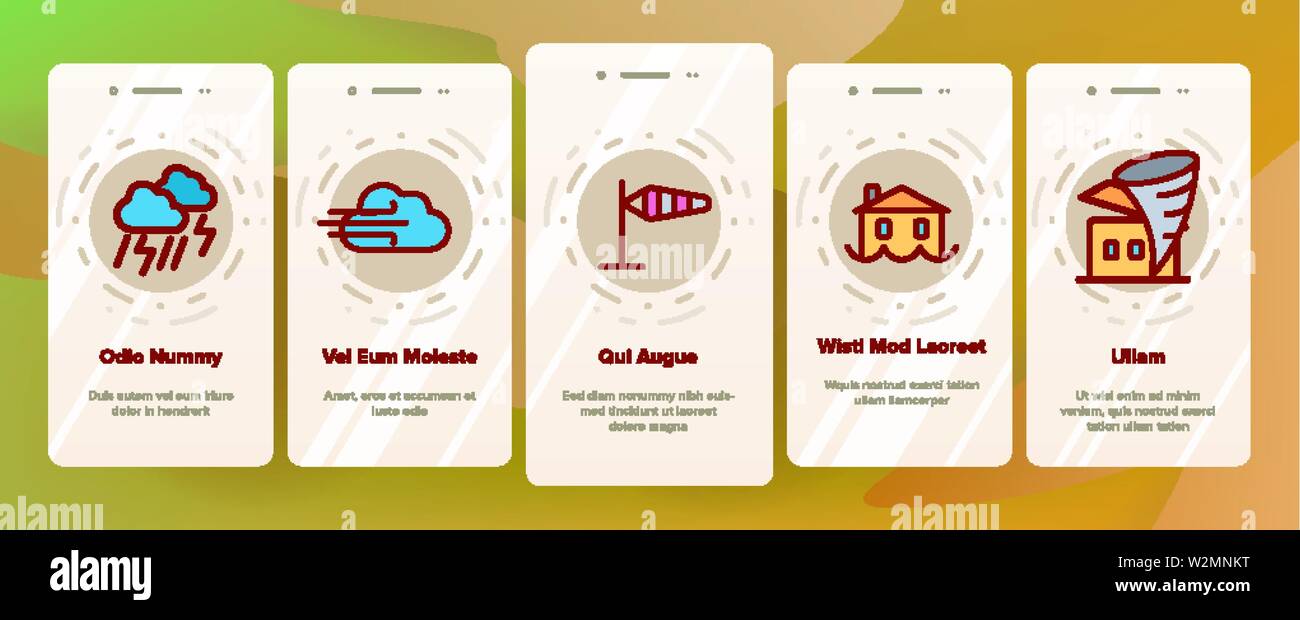 Hurricane Natural Disaster Vector Onboarding Stock Vector Image & Art ...