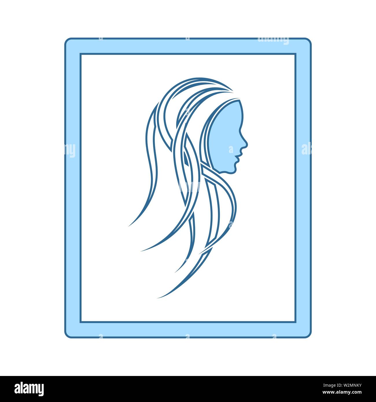 Portrait Art Icon. Thin Line With Blue Fill Design. Vector Illustration ...