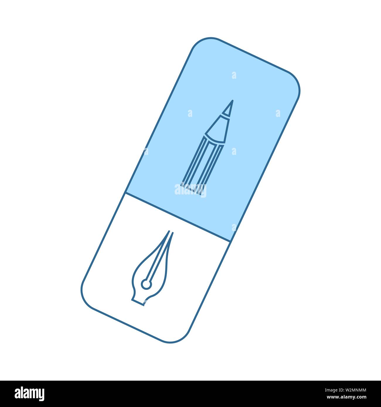 Eraser Icon. Thin Line With Blue Fill Design. Vector Illustration Stock ...
