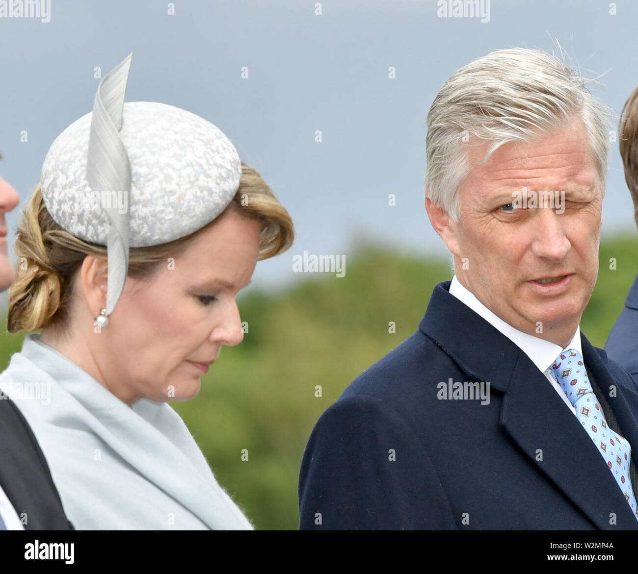 09 July 2019, Thuringia, Weimar: The Belgian royal couple King Philippe ...