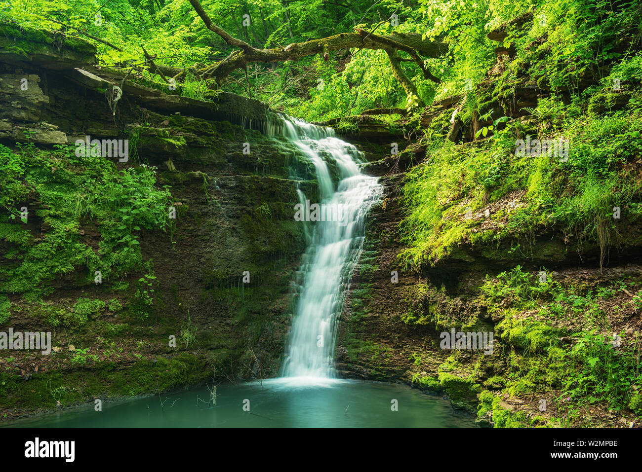 High mountain waterfall Stock Photo - Alamy