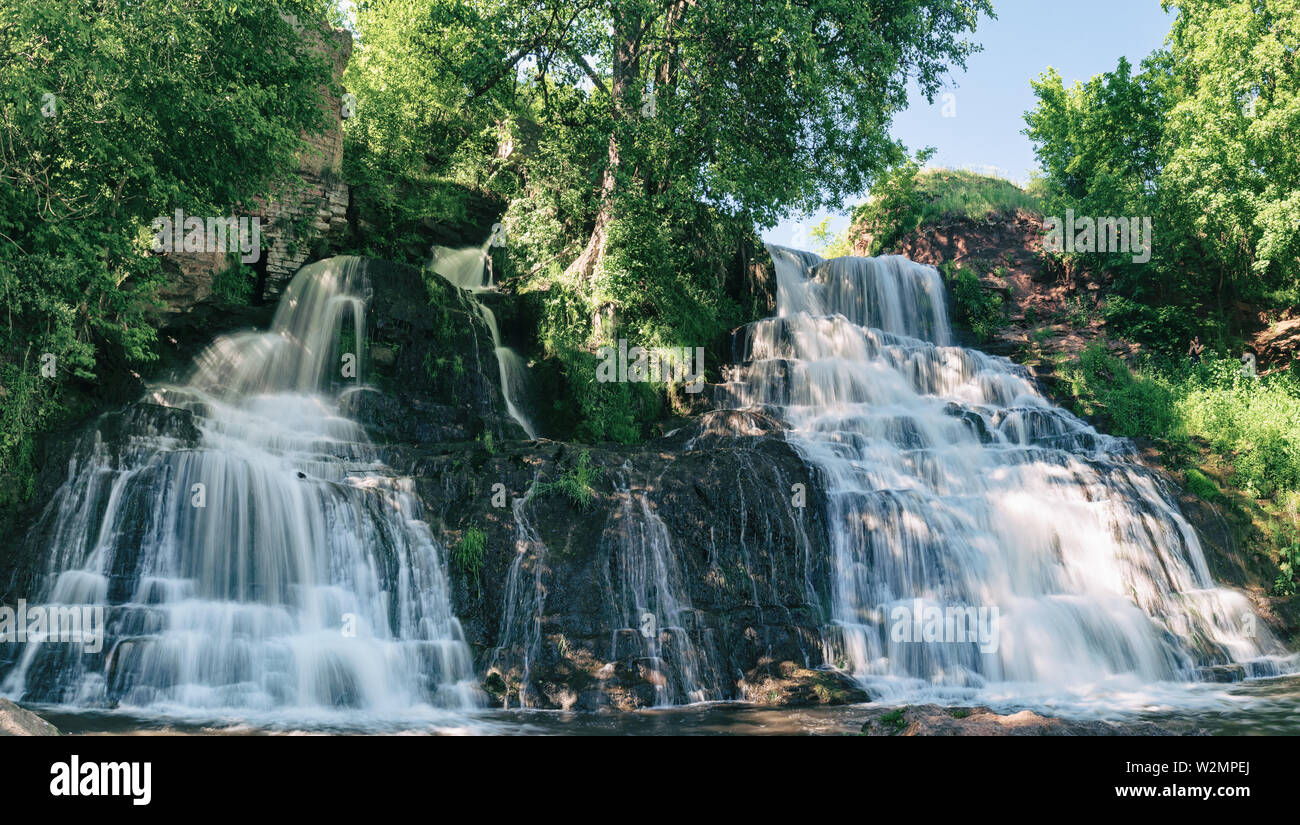 High mountain waterfall Stock Photo - Alamy
