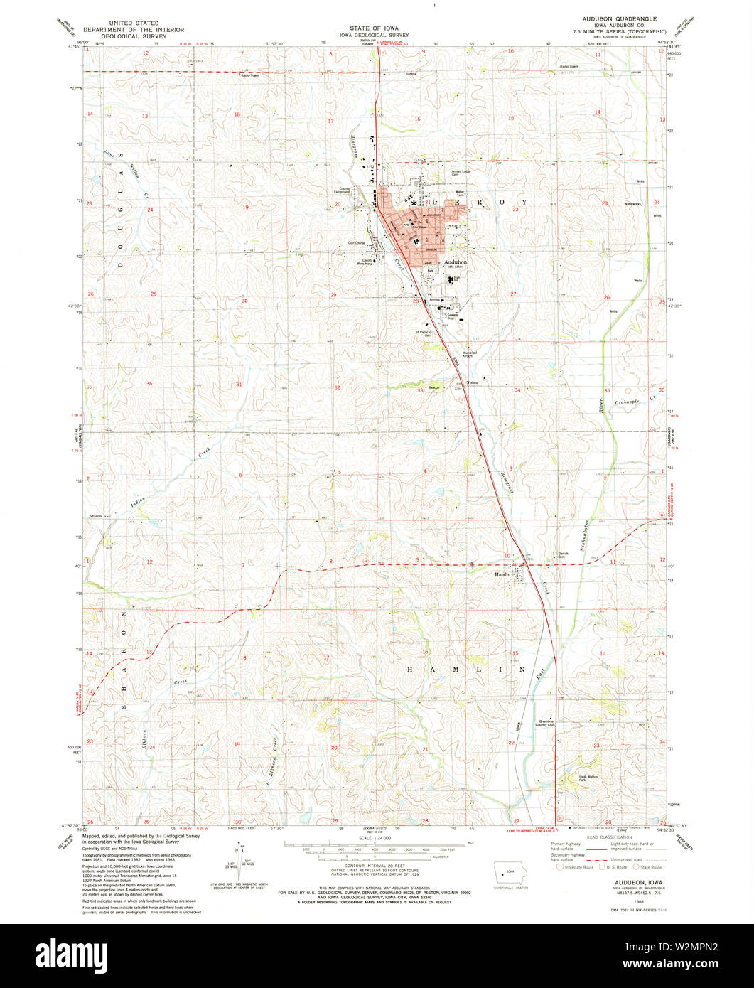 Audubon iowa map hi-res stock photography and images - Alamy