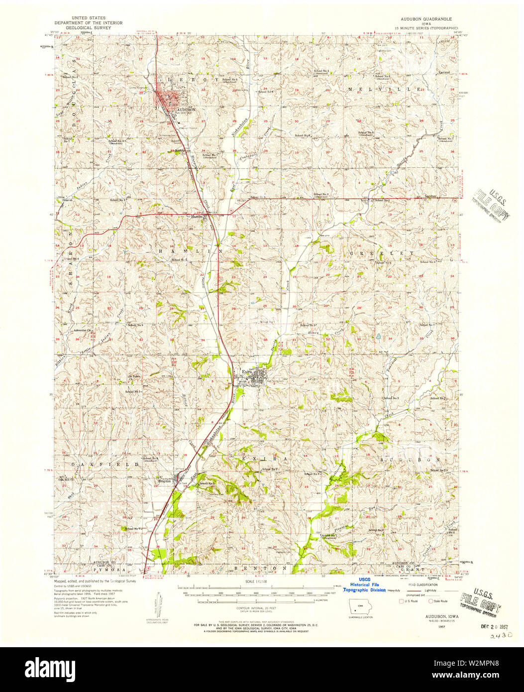Audubon iowa map hi-res stock photography and images - Alamy