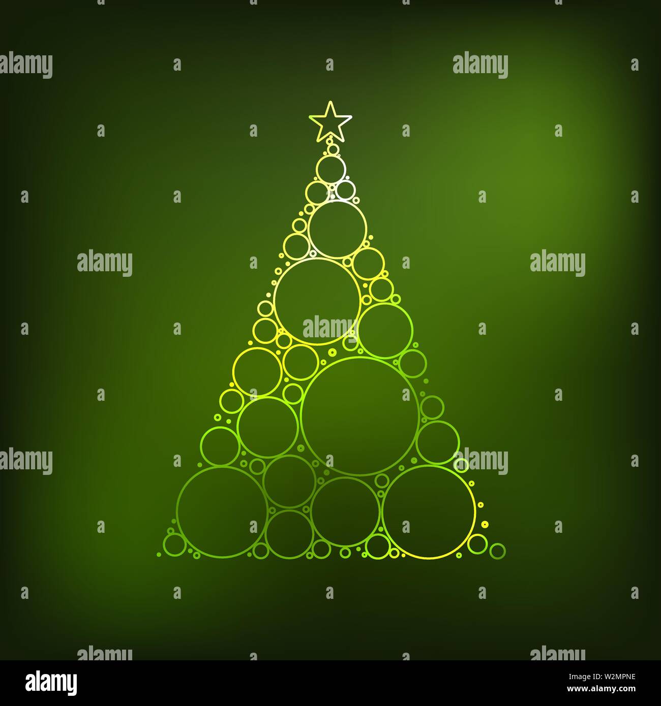 Christmas tree neon lights isolated on gradient background Stock Vector ...