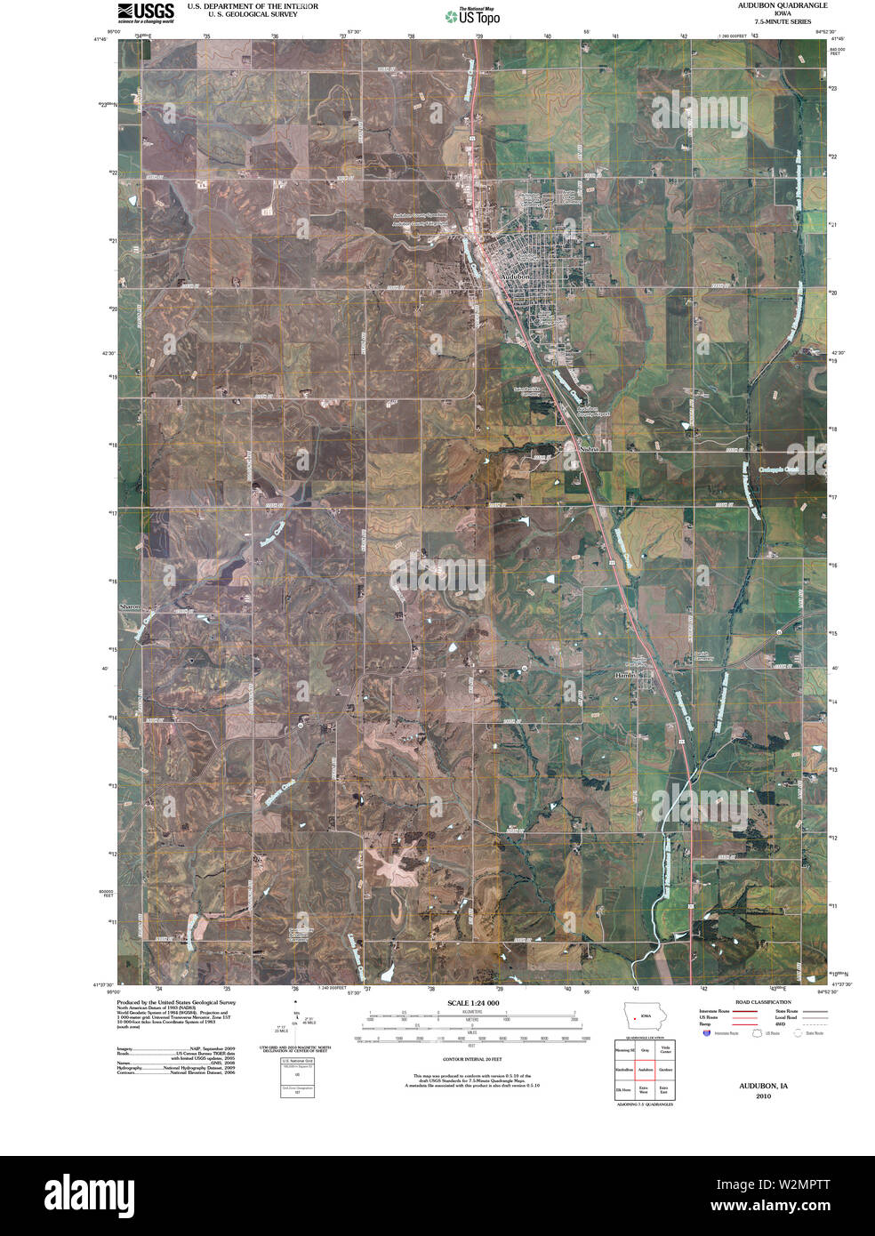 Audubon iowa map hi-res stock photography and images - Alamy