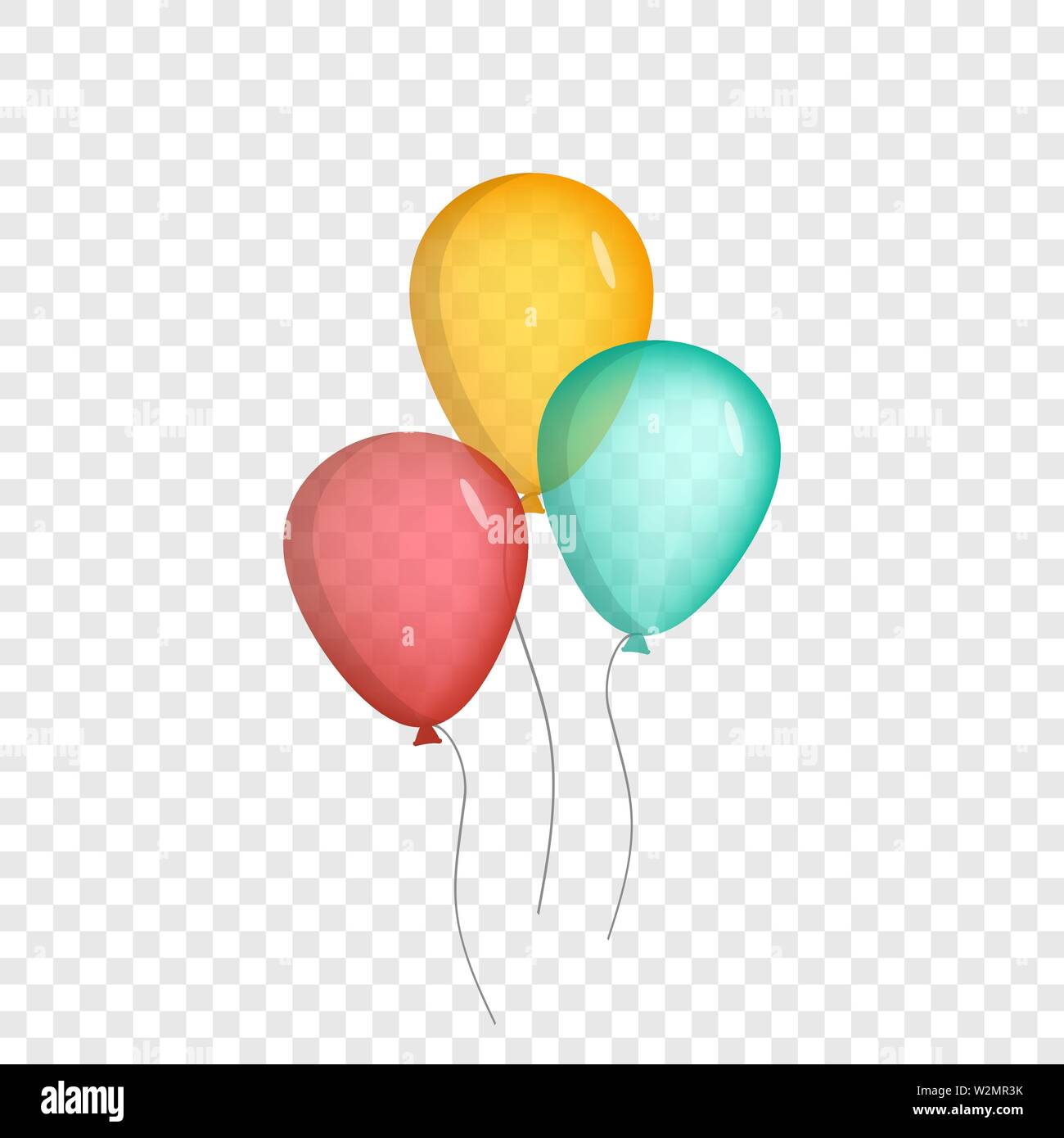 Realistic air balloons set isolated on background. Vector Stock Vector ...
