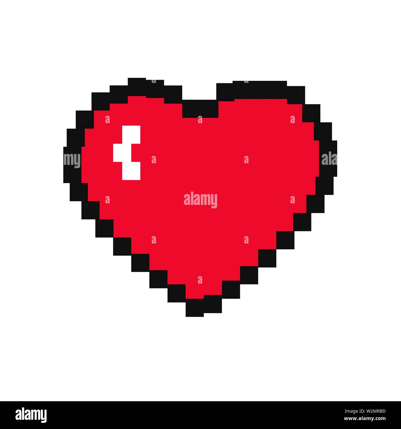 Pixel heart icon isolated on white background Stock Vector Image & Art ...