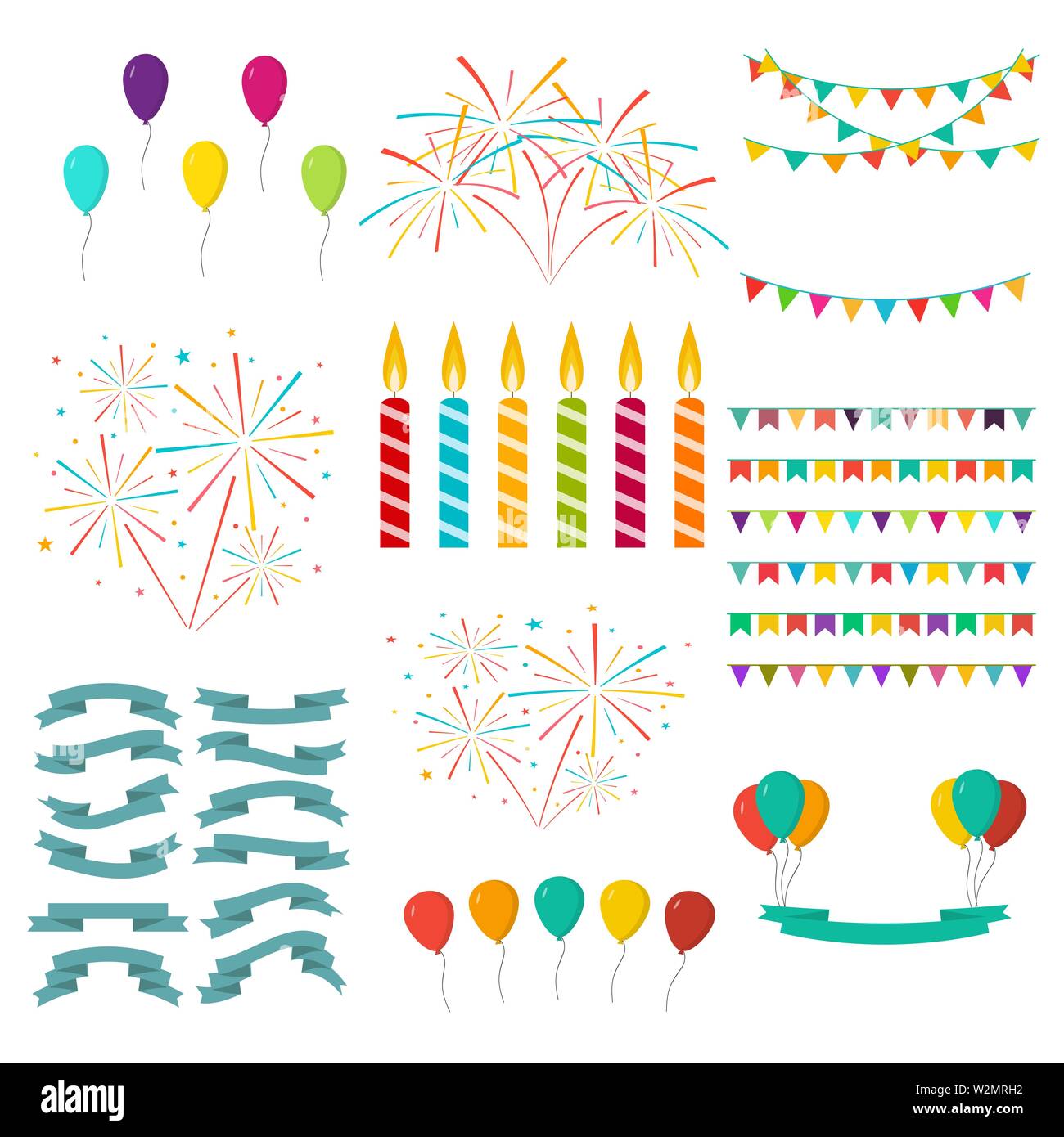 Celebrate icons set. Differebt celebrate accessories. Vector Stock ...