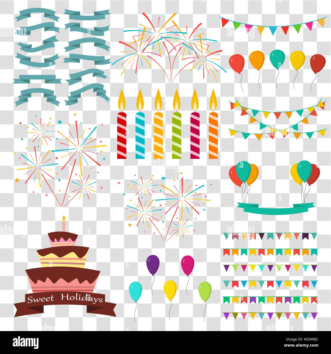 Celebrate icons set. Differebt celebrate accessories. Vector Stock ...