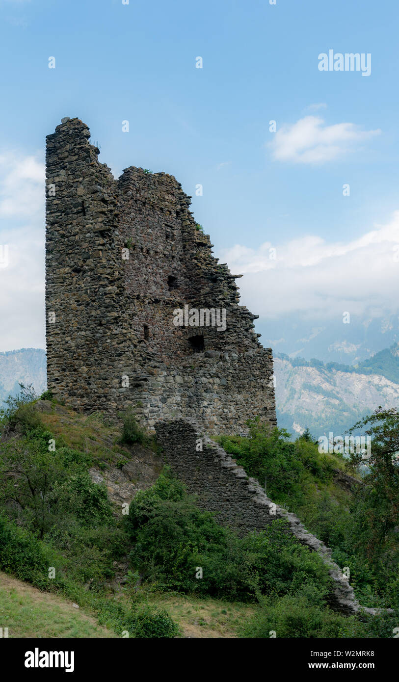 Bad Ragaz, SG / Switzerland - 9. July 2019: the ruins of the ...