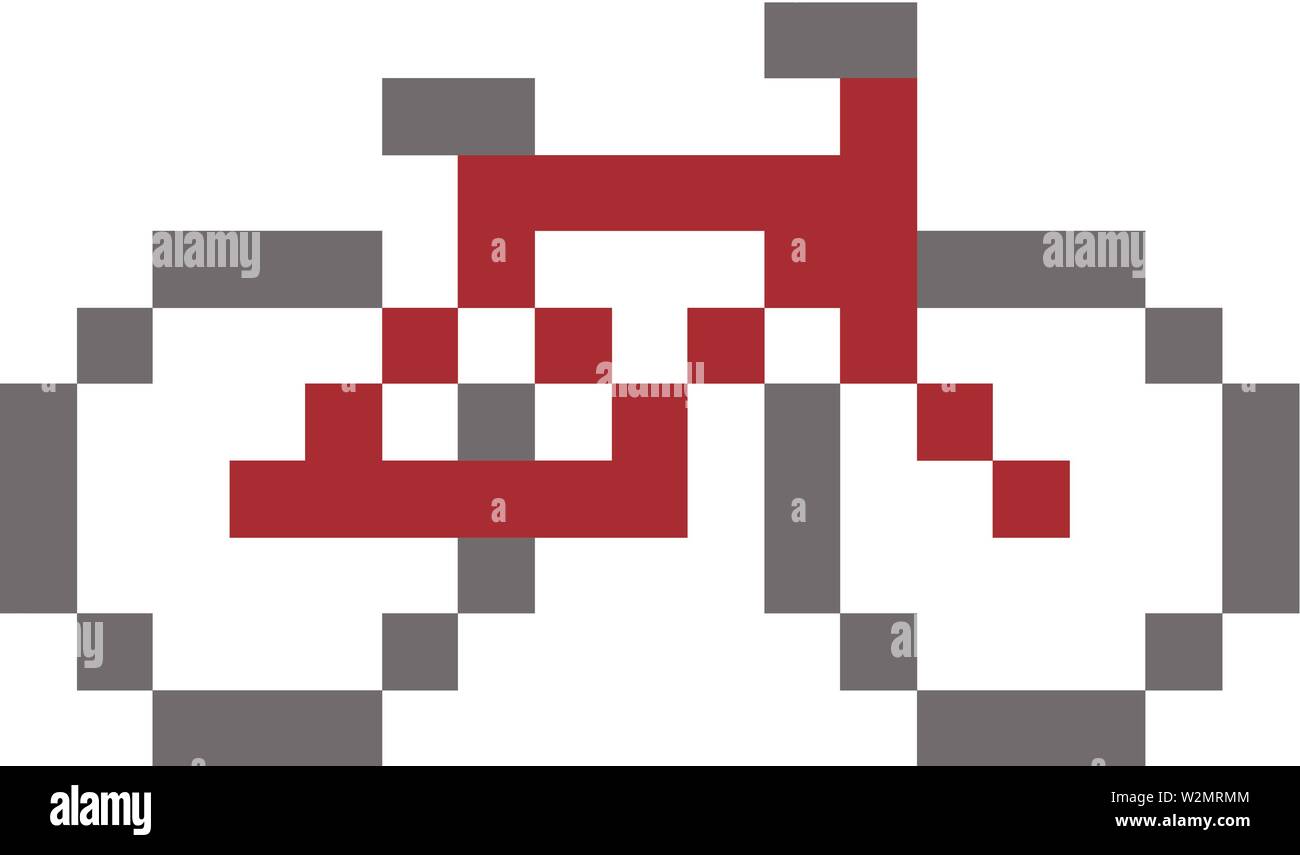 Bike or Bicycle Pixel 8 Bit Video Game Art Icon Stock Vector Image ...