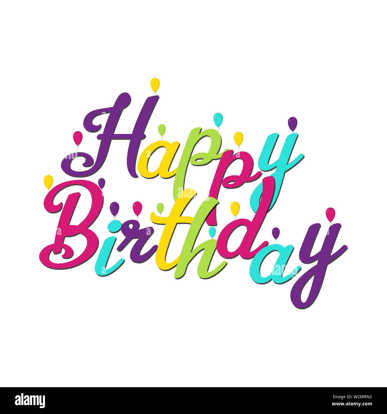 Happy birthday inscription with balloons. vector eps10 Stock Vector ...