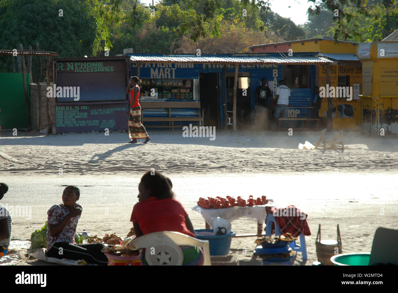 Main street, Mwandi, Zambia, Africa Stock Photo - Alamy