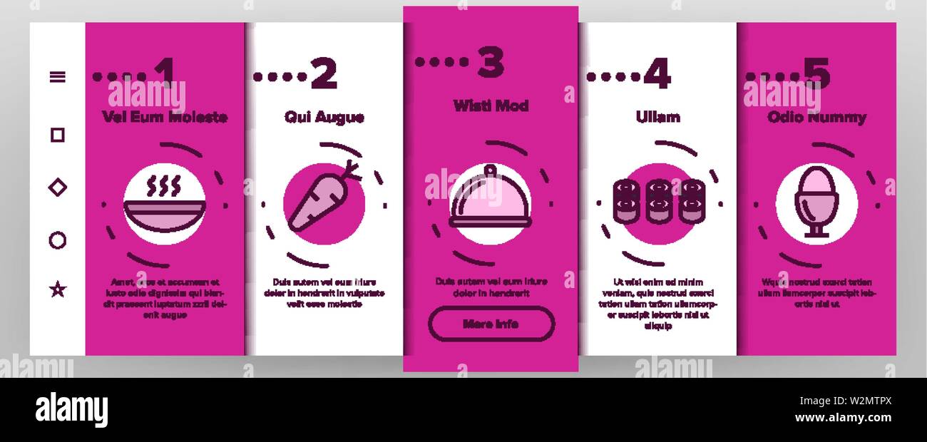 Food Line Icon Set Vector Onboarding Stock Vector Image & Art - Alamy