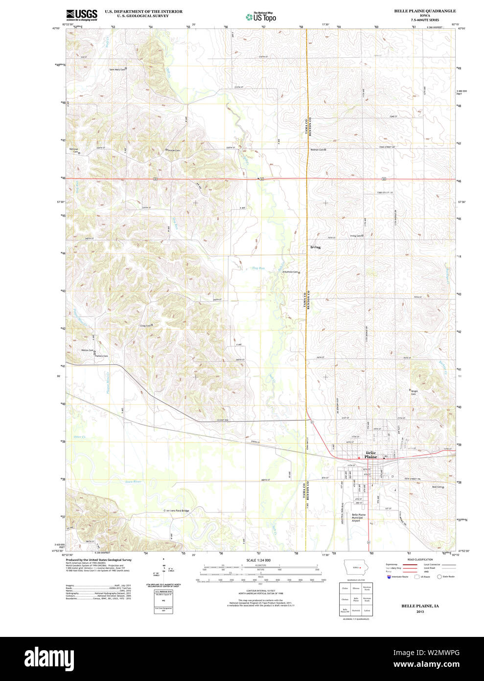 Map of belle plaine hi-res stock photography and images - Alamy