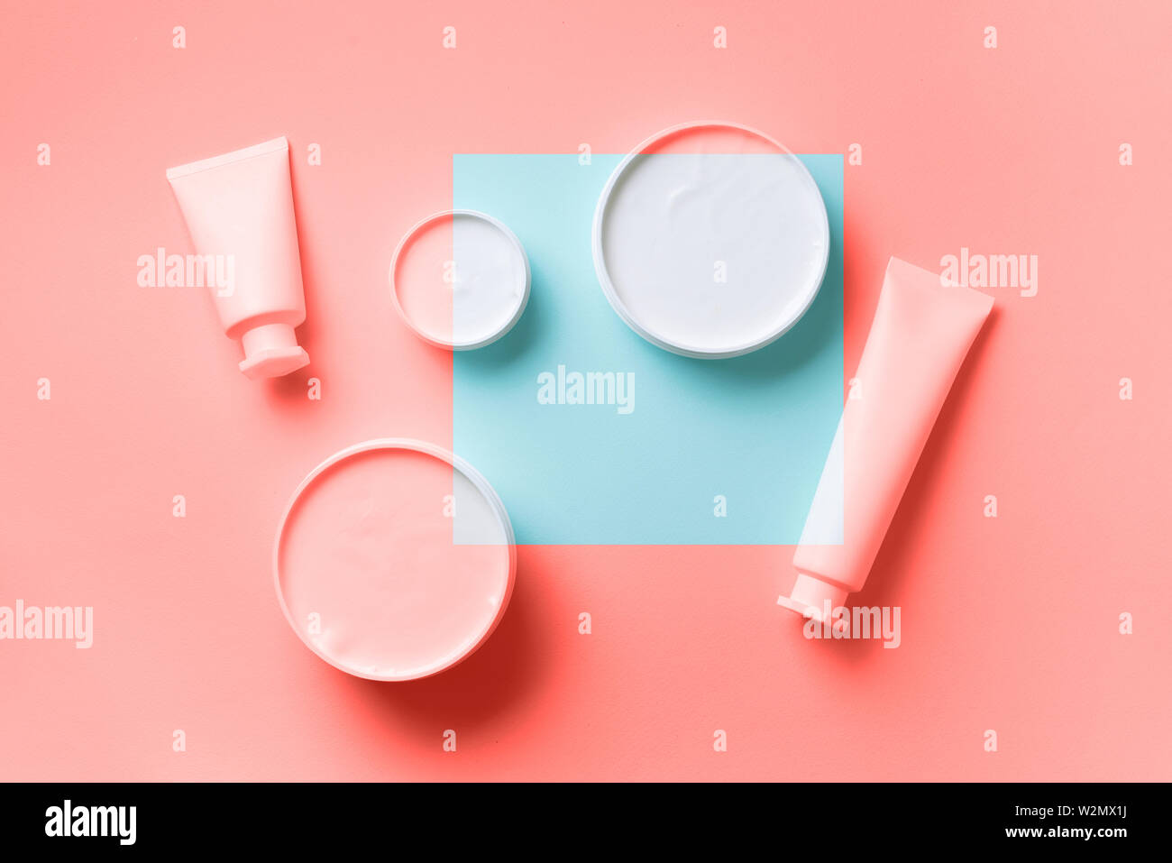 Cosmetics, skin care, beauty, body treatment concept. White cosmetic ...