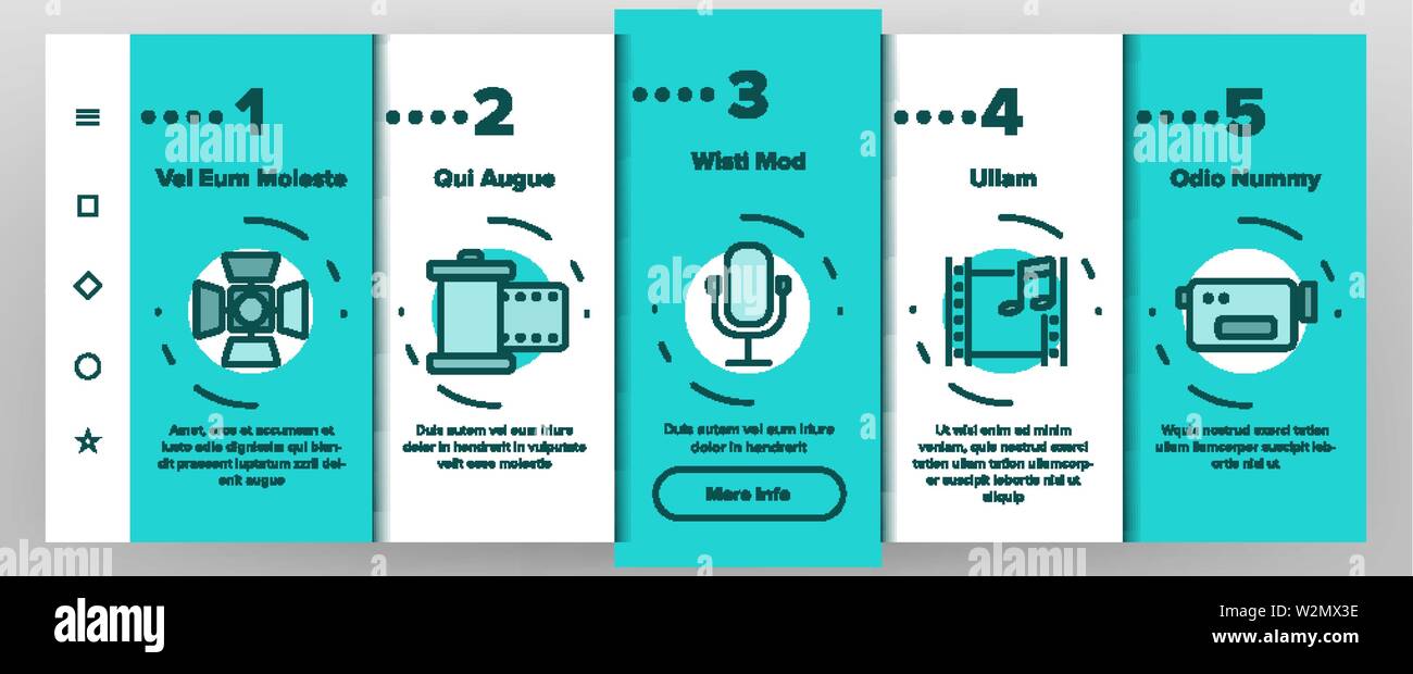 Film Edit, Filmmaking Linear Vector Onboarding Stock Vector Image & Art ...