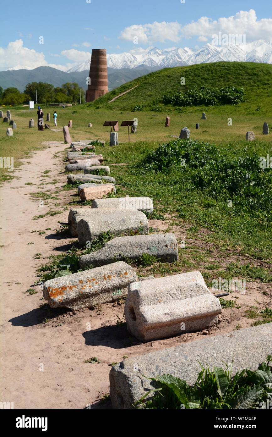 Burana tower. Tokmok. Chuy valley. Kyrgyzstan Stock Photo - Alamy