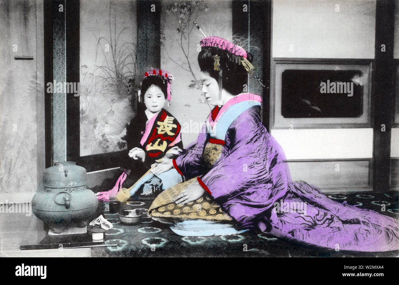 [ 1900s Japan - High Class Prostitute and Child Assistant ] — A high ...