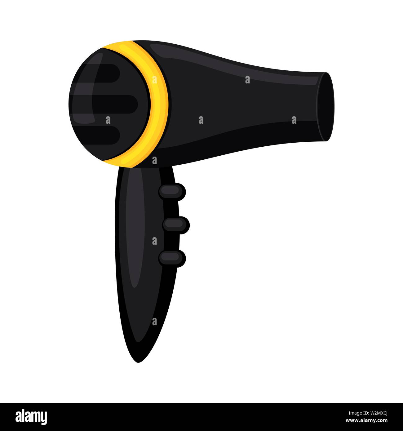 Cartoon black hair dryer Stock Vector Image & Art - Alamy