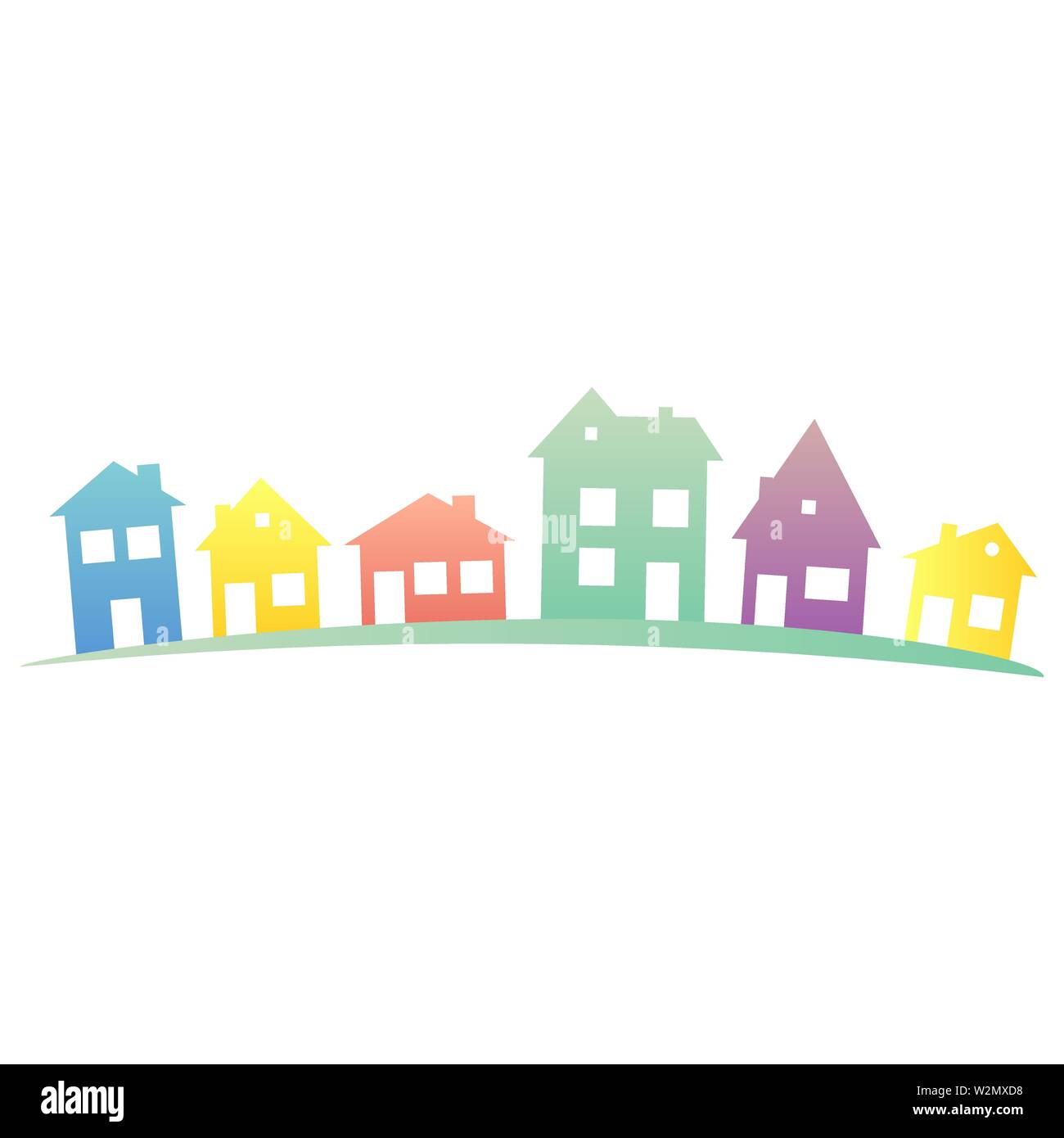 Houses city icons street buildings logo. vector Stock Vector Image ...